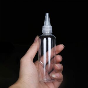 5PCS Empty Dropper Bottles Squeeze Bottles, Sharp-mouth Container with Twist Top Cap Clear Refillable Bottles, for Oil Paint Liquid Glue(10ml)