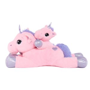 Lanmore 24" Big Unicorn Stuffed Animal, Giant Animal Plush Pillow Unicorn Body Hugging Pillow for Girls, Gift for Christmas Birthday Valentine's Day