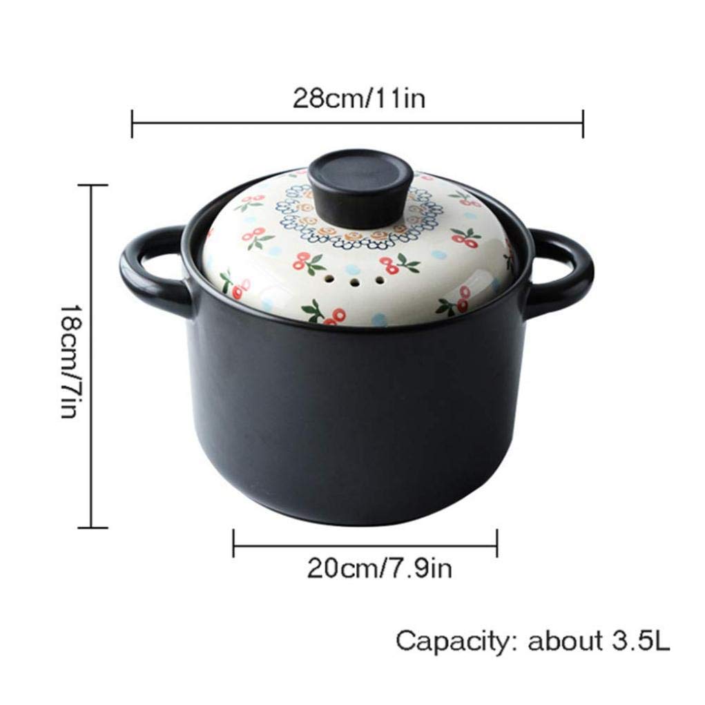 MYYINGBIN Ceramics Casserole with Lid Handles, Tagine Cooking Pot High Temperature Pots and Pan, Housewarming Gift, E