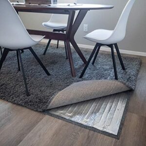 rugheat portable heated floor mat, large (58x81 inches) fits under a 5' x 7' rug - under-rug pad for heated rug, electric radiant floor heater for area rugs, heating mat for bedrooms, living rooms