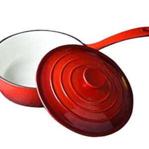 DIBOO Enameled Cast Iron Covered Sauce Pan-2.7 Quart