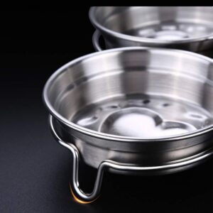 Stainless Steel Egg Poacher, 3-Cup Poached Egg Maker Cups, Nonstick Egg Steamer with Rack for Microwave Oven Stovetop Steamer