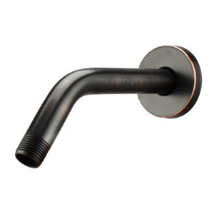 purelux shower arm 8 inches universal replacement made of stainless steel, oil rubbed bronze finish flange included