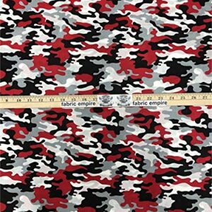 100% Cotton Quilt Prints Fabrics Camouflage / 45" Wide/Sold by The Yard (Real Red)