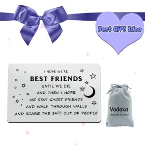 Engraved Metal Wallet Insert Card Best Friends Gift Friendship Jewelry Funny Friendship Gift Birthday Christmas Graduation Gift for Friend Teens Men Women Sister Gift Friends Friendship Card Gift