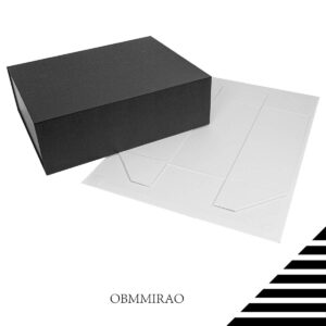 OBMMIRAO Upgrade 1PCS Black Hard Extra Large Gift Box with Lid,16.5 x13 x5.3 Inch, Magnetic Gift Boxes for Clothes Robe Wedding Dress Sweater and Gifts,Reusable Foldable Bridesmaid Proposal Box