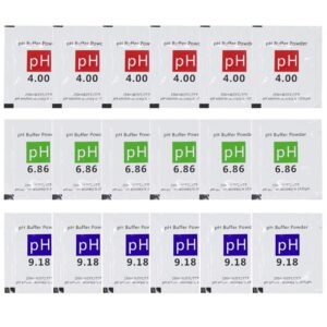 duvindd 18 pack ph calibration solution powder 6.86/4.00/9.18, ph buffer calibration solution packets for precisely calibrate ph meter, ph tester calibration powder packets