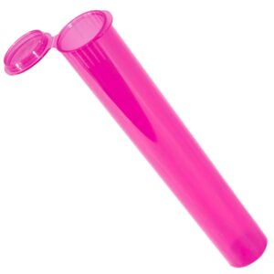 RVTUS Tubes - 109 MM, 50 Pack, Squeeze Top, Child Proof and Air-Tight Lid, Eco-Friendly BPA-Free Plastic Container (Pink)