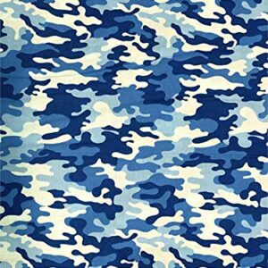 100% Cotton Quilt Prints Fabrics Camouflage / 45" Wide/Sold by The Yard (Blue)