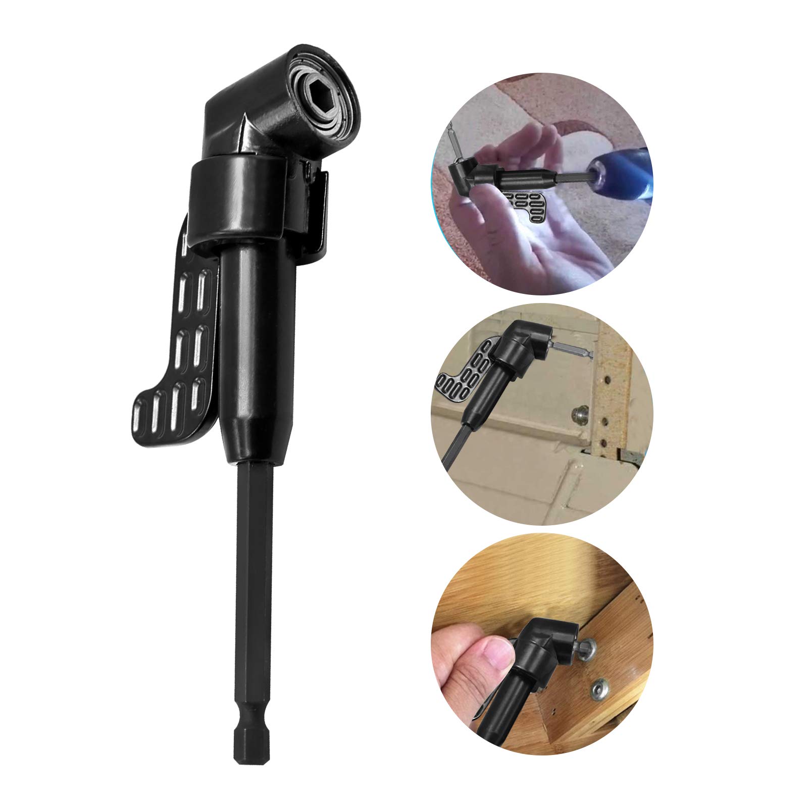 Anxingo Drive Socket Adapter 105° Right Angle Drills Adapter with 1/4" Hex Shank Handle Extension Power Drill Tool Accessories for Screwdriver Bits