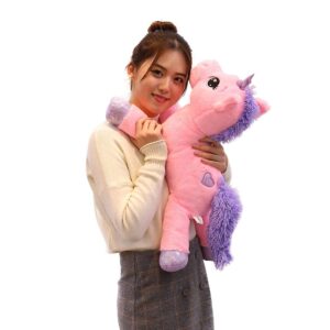 Lanmore 24" Big Unicorn Stuffed Animal, Giant Animal Plush Pillow Unicorn Body Hugging Pillow for Girls, Gift for Christmas Birthday Valentine's Day