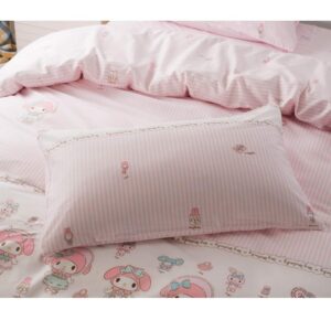 HOLY HOME My Daughter’s Birthday Gifts, Cartoon Girl Princess, Pink Bedding 100% Cotton Duvet Cover Set 3 Piece Bedclothes (Twin)