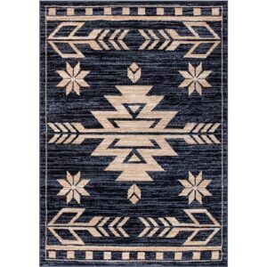 Well Woven Canton Blue Southwestern Medallion Area Rug 4x6 (3'11" x 5'3")