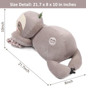 ARELUX 22in Stuffed Sloth Plush Animal Pillow,Soft Koala Plushie Hugging Pillow Doll Toy Accompany Plush for Friends Family Birthday,Suit for Sofa Chair Bed