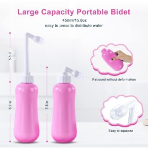 Portable Bidet Travel Large Capacity 450ml(15oz) Personal Bidet Toilet Handheld Bidet Pink