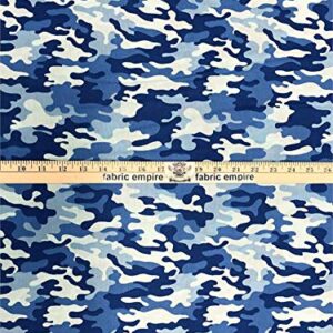 100% Cotton Quilt Prints Fabrics Camouflage / 45" Wide/Sold by The Yard (Blue)