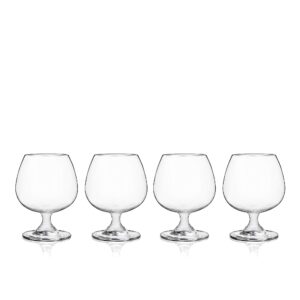 True Brandy Bourbon Whiskey Cognac Scotch Drinking Glasses, Superb Lead-Free Crystal Snifter Glass for Cocktail Party Dishwasher Safe, 14 oz, Set of 4