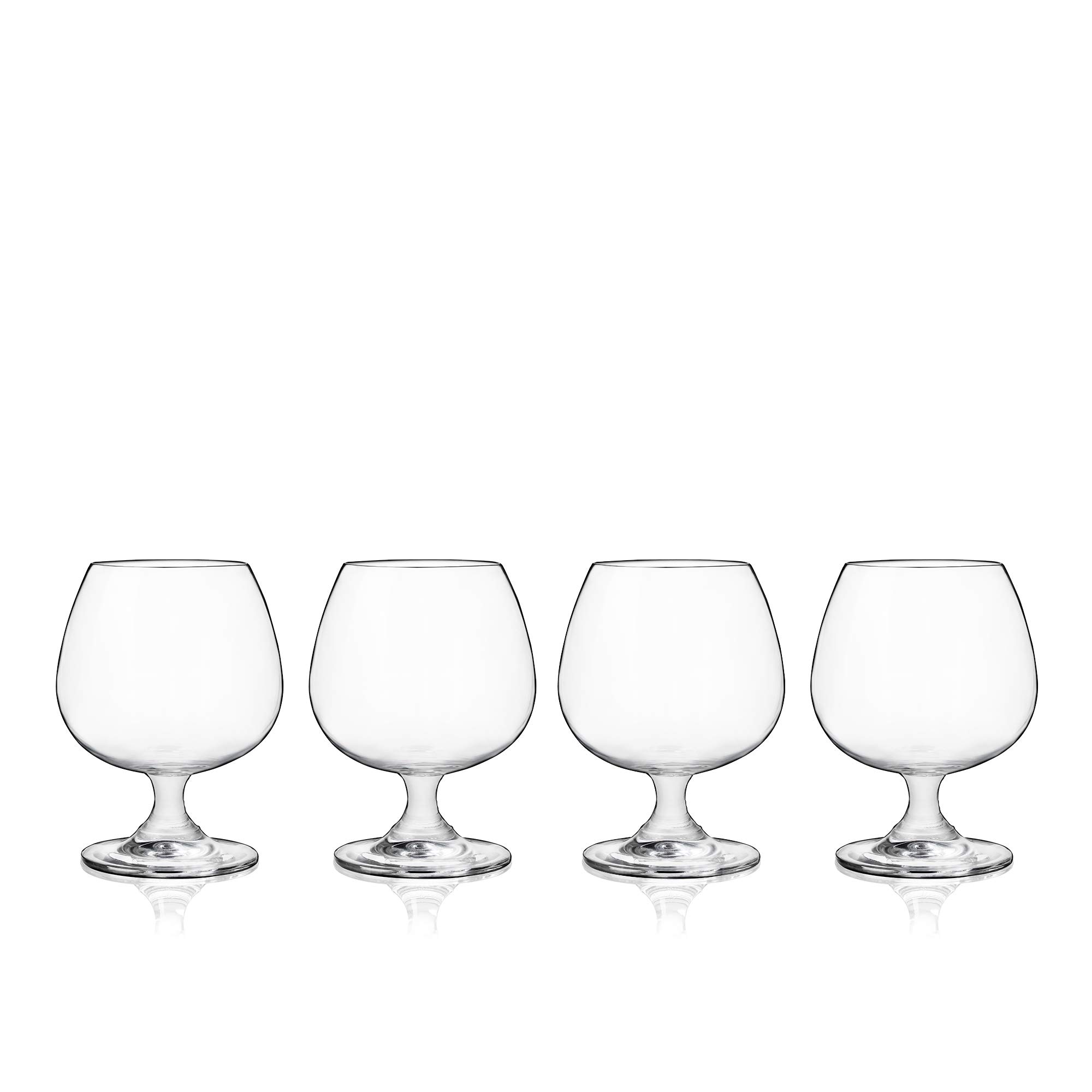 True Brandy Bourbon Whiskey Cognac Scotch Drinking Glasses, Superb Lead-Free Crystal Snifter Glass for Cocktail Party Dishwasher Safe, 14 oz, Set of 4