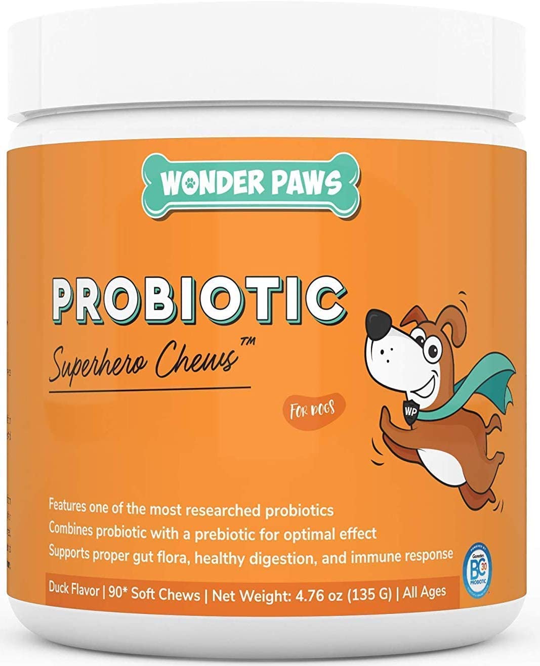 WONDER PAWS Probiotic Superhero Chews Plus Heart + Vitality Chews - for Dog’s Gut Health, Digestion, Immune Support, Heart Health & Circulation - Probiotic 90 Chews - Heart + Vitality 90 Chews