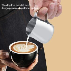 Stainless Steel Milk Frothing Pitcher, Steaming Pitcher Coffee Cappuccino Latte Art Frothing Cup, for Machines (150ML)