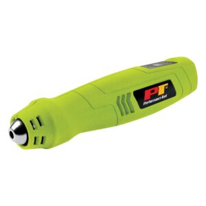 performance tool w2082 compact rechargeable cordless heat gun, 600 degree max output, vinyl wrap, shrink tubing, wire connectors, crafts, phone repair