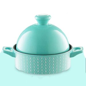 myyingbin 20cm moroccan tagine pot high temperature resistance ceramic casserole soup pot suitable for oven microwave oven gas stove electric ceramic stove, green