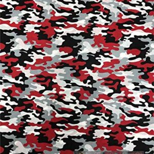 100% Cotton Quilt Prints Fabrics Camouflage / 45" Wide/Sold by The Yard (Real Red)