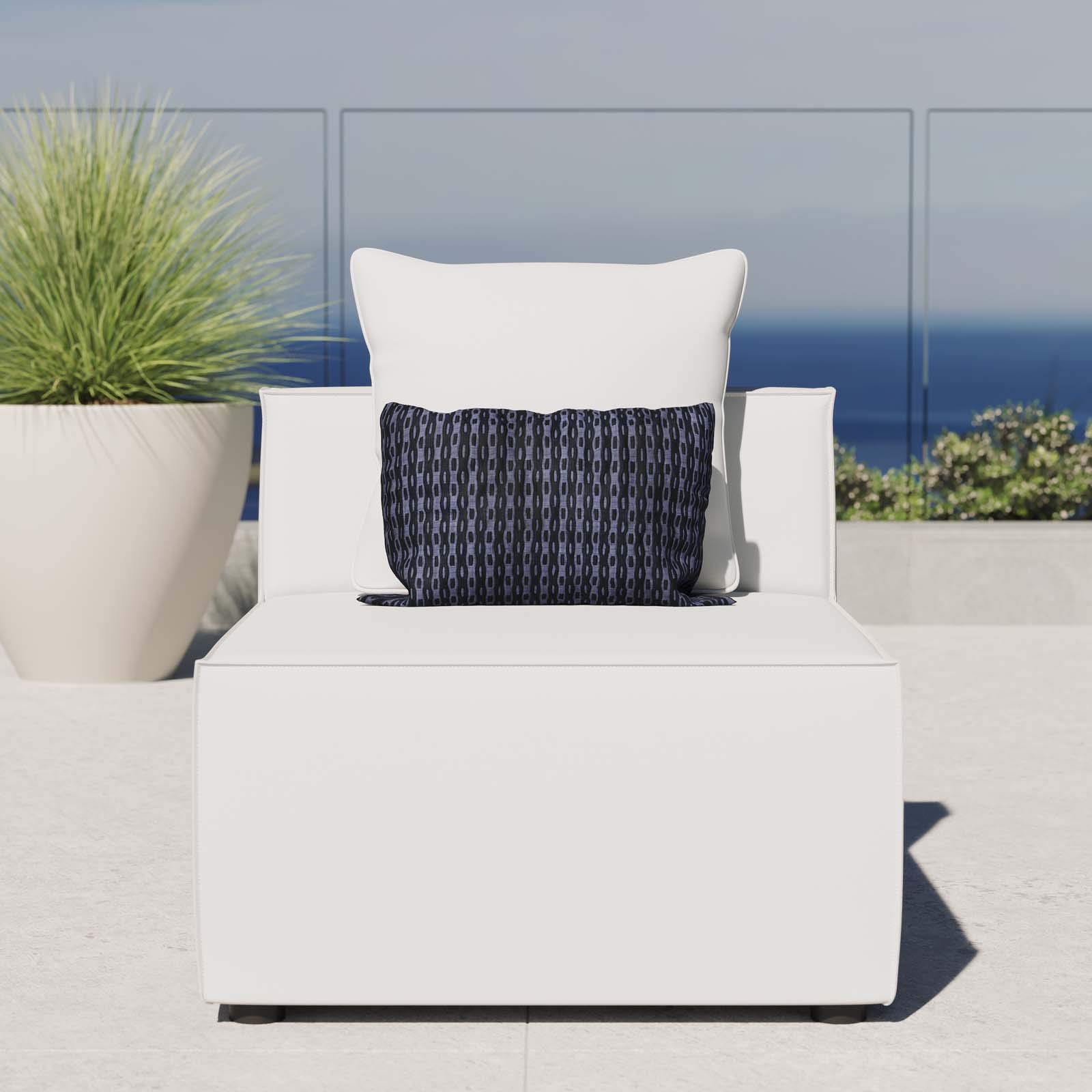 Modway EEI-4209-WHI Saybrook Patio Armless Chair in White 29.5 x 34.5 x 25.5