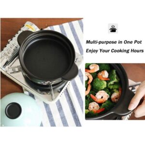 MYYINGBIN Moroccan Tagine Pot Ceramic Slow Cooker Suitable for Oven Microwave Oven Gas Stove Electric Ceramic Stove, 1.5 Liter, Green