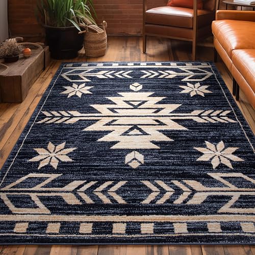 Well Woven Canton Blue Southwestern Medallion Area Rug 4x6 (3'11" x 5'3")