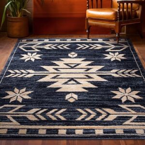 well woven canton blue southwestern medallion area rug 4x6 (3'11" x 5'3")