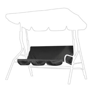 outdoor swing 3 seater swing chair waterproof swing seat pads replacement for patio garden yard(black).