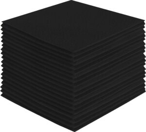 fabricla acrylic felt sheets for crafts - soft precut 4" x 4" inches (10cm x 10cm) felt squares - use felt fabric craft sheets for diy, hobby, costume, and decoration - black, 42 pieces