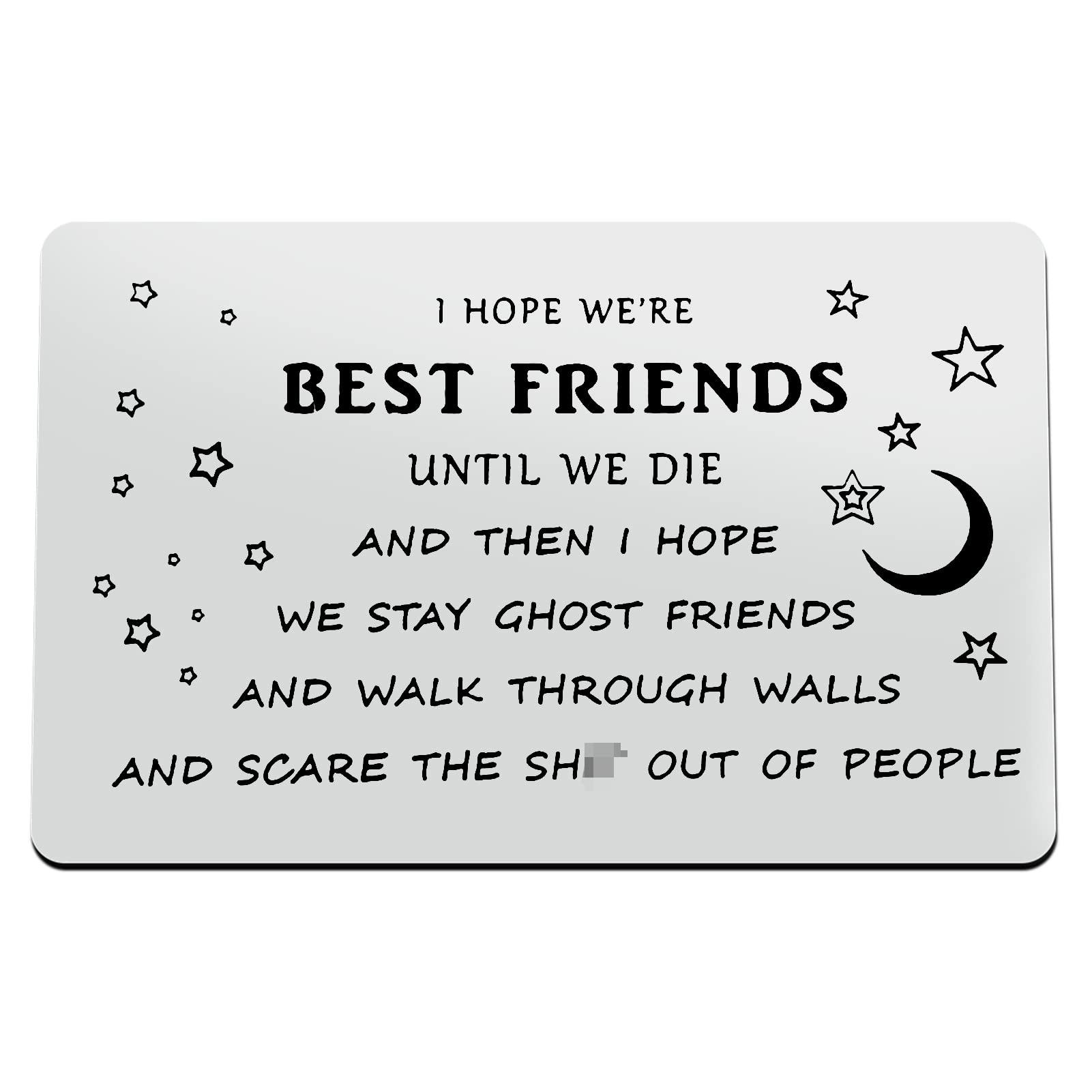 Engraved Metal Wallet Insert Card Best Friends Gift Friendship Jewelry Funny Friendship Gift Birthday Christmas Graduation Gift for Friend Teens Men Women Sister Gift Friends Friendship Card Gift