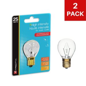 40W Incandescent Lava Lamp Replacement Light Bulb, S11 Shape, E17 Intermediate Base, 360 Lumens, Dimmable, 130V, (2 Pack)