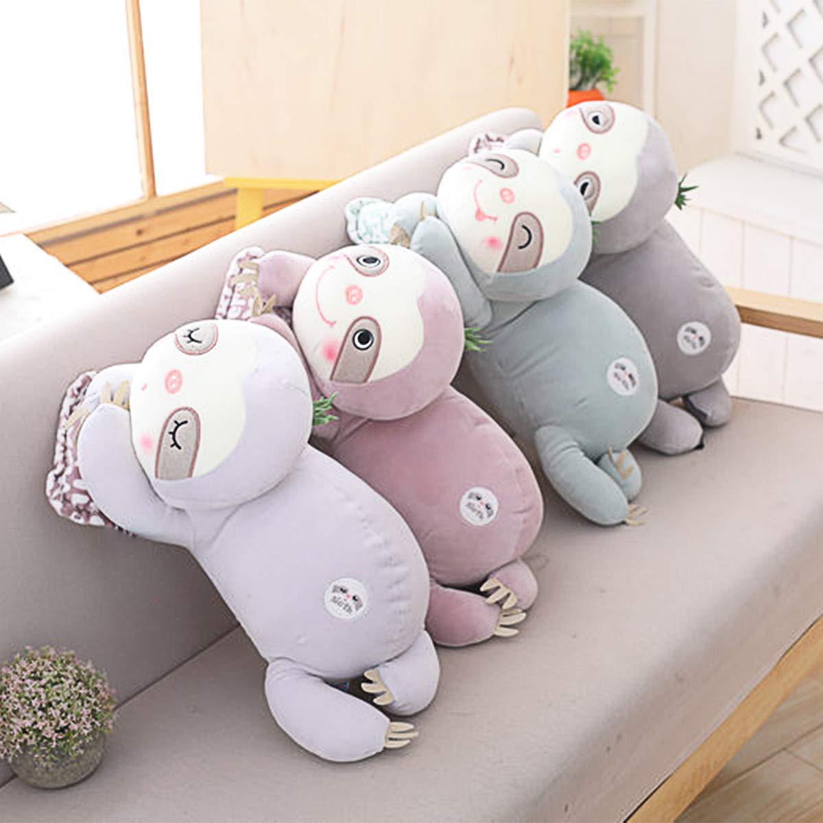 ARELUX 22in Stuffed Sloth Plush Animal Pillow,Soft Koala Plushie Hugging Pillow Doll Toy Accompany Plush for Friends Family Birthday,Suit for Sofa Chair Bed