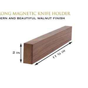 Walnut Magnetic Knife Holder, 12 Inch, Wooden Knife Magnetic Strip For Wall, Cooking Utensil Key Organizer Tool Wall, Neodymium Magnet