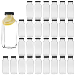 8 oz glass bottles,reusable glass water bottles with airtight lids,vintage drinking bottles for smoothies,kombucha,tea,juicing bottles beverage bottle milk bottles with caps,liquid storage jars 30pack