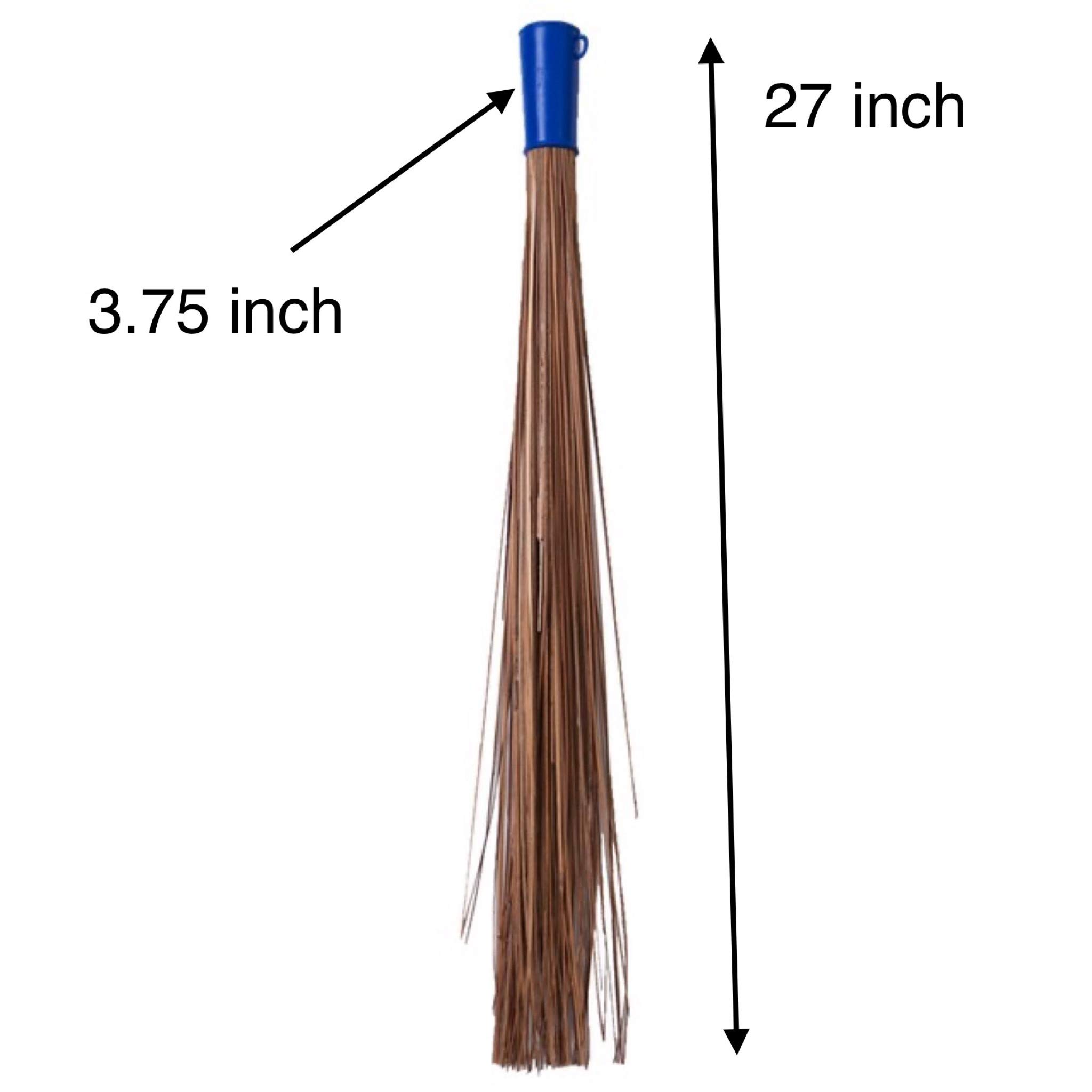 SN SKENNOVA - 1 Piece of Multi-Surfaces Sturdy Outdoor Authentic Coconut leaf Broom Asian Heavy Duty Broom Thai Natural Coconut leaf Broom Handmade