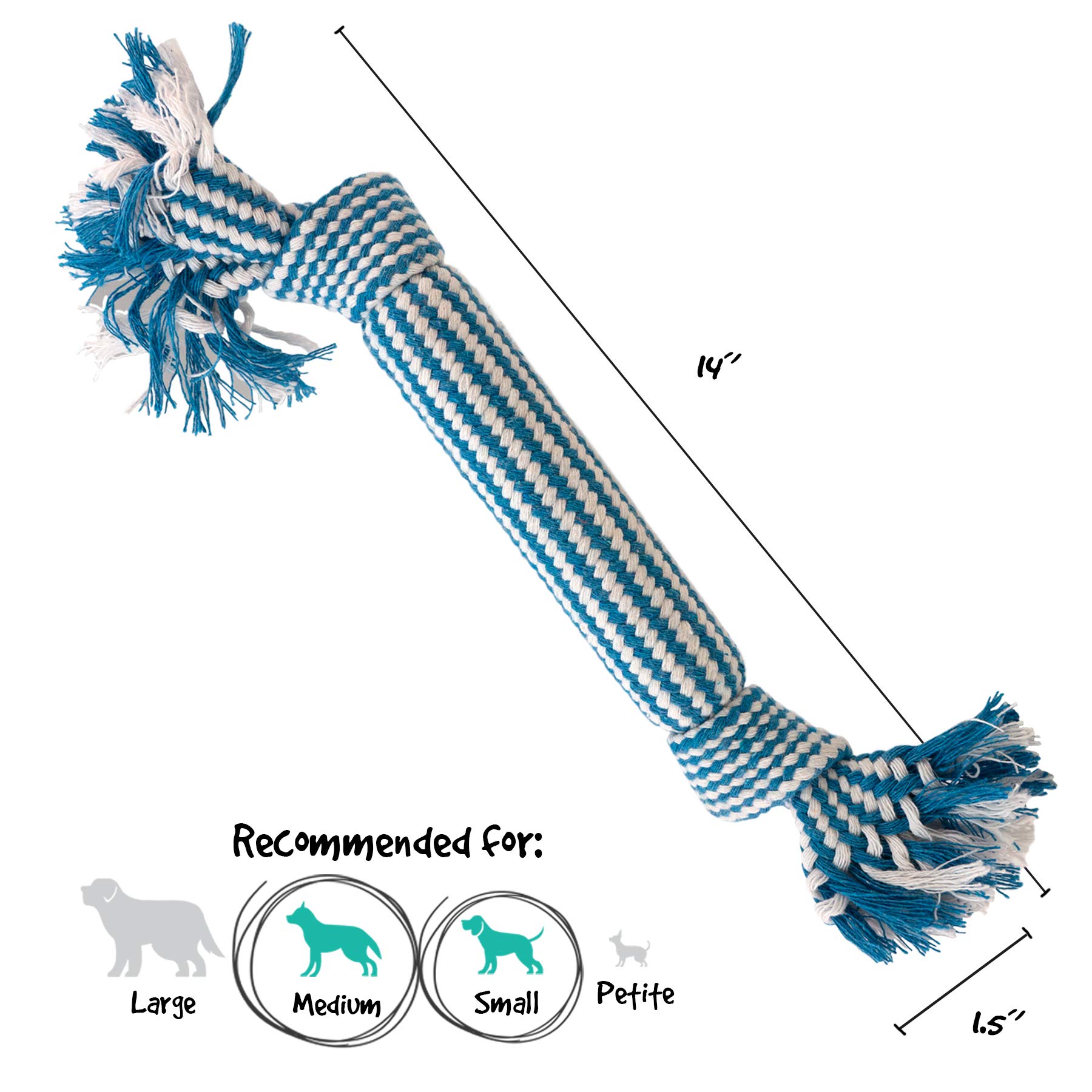 Gnawsome Large Squeaker Rope Dog Toy - Promotes Dental and Gum Health for Your Pet, Colors Will Vary