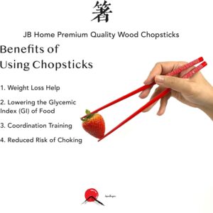 JapanBargain 3647, Bamboo Chopsticks Reusable Japanese Chinese Korean Wood Chop Sticks Hair Sticks 5 Pair Gift Set, Dragonfly Pattern Dishwasher Safe, 2 Packs