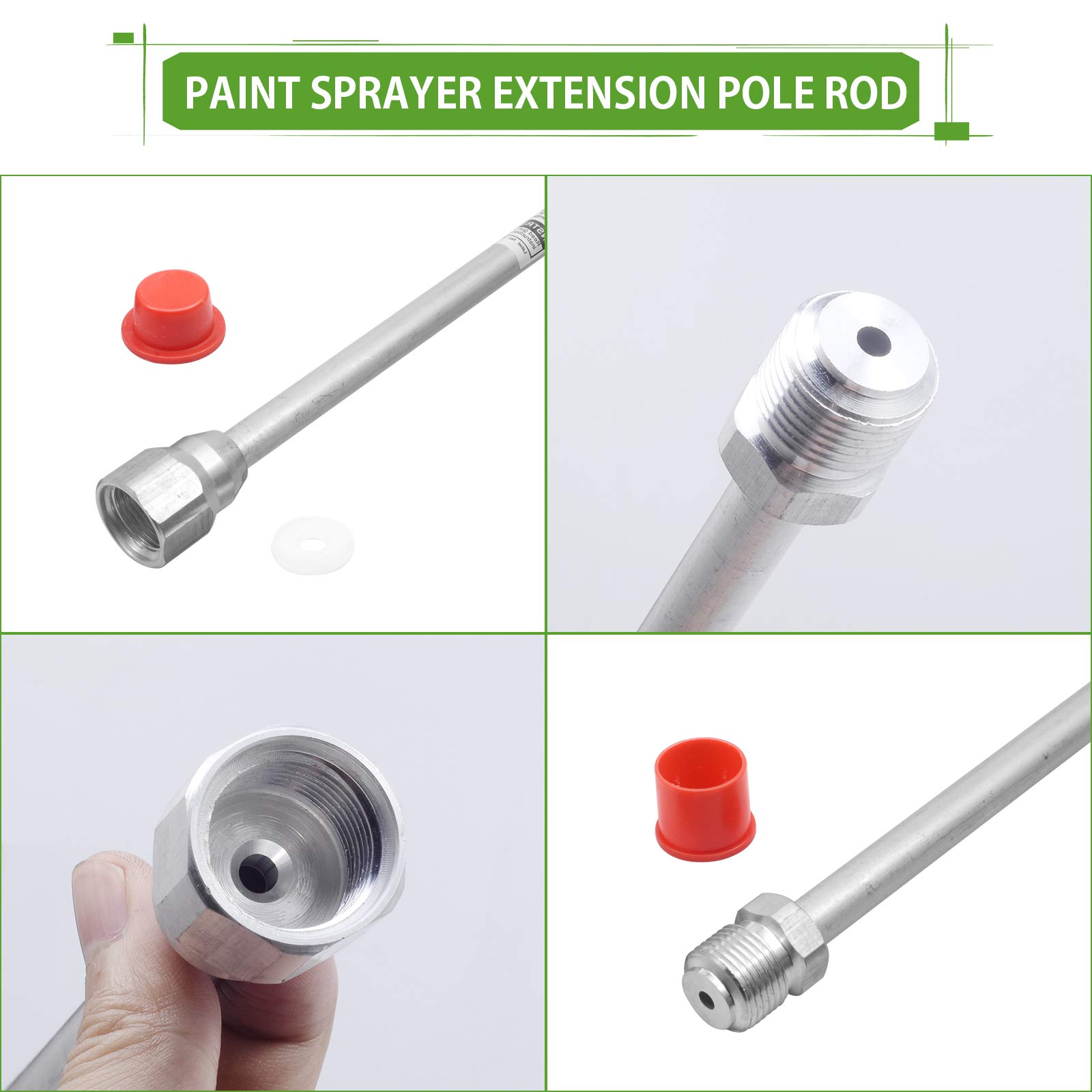 SETROVIC Airless Paint Sprayer Spray Gun Tip Extension Pole Rod (29.95 Inch, 2 PCs)