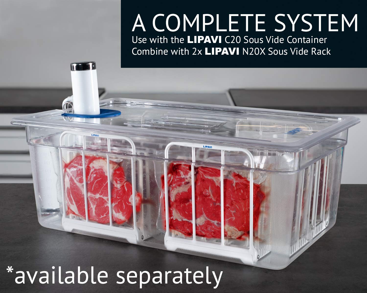 LIPAVI - Universal Sous Vide Lid for LIPAVI C20 Container - fits Anova, Joule and more