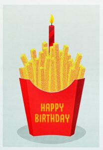 bingbling french fries birthday card 4.5" x 6.5"