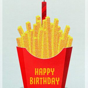 BingBling French Fries Birthday Card 4.5" x 6.5"