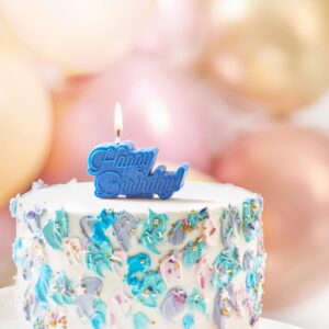 Papyrus Happy Birthday Candle, Blue (1-Count)