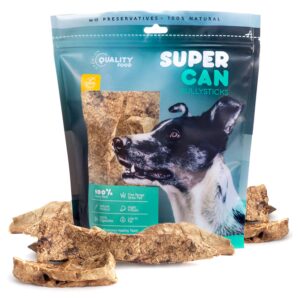 super can bullysticks pork lung bites dog treats (12oz) | 100% natural chews | high in vitamin b6, b12, c, iron, copper & zinc | training treats for small dogs