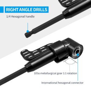 Anxingo Drive Socket Adapter 105° Right Angle Drills Adapter with 1/4" Hex Shank Handle Extension Power Drill Tool Accessories for Screwdriver Bits