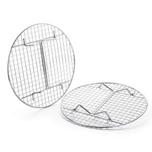 Foraineam 4 Pack 10.5 inch Steamer Rack Round Grilling Rack for Cooling Steaming Baking Cooking, Lifting Food in Pots, Cake Pan, Pressure Cooker and Oven