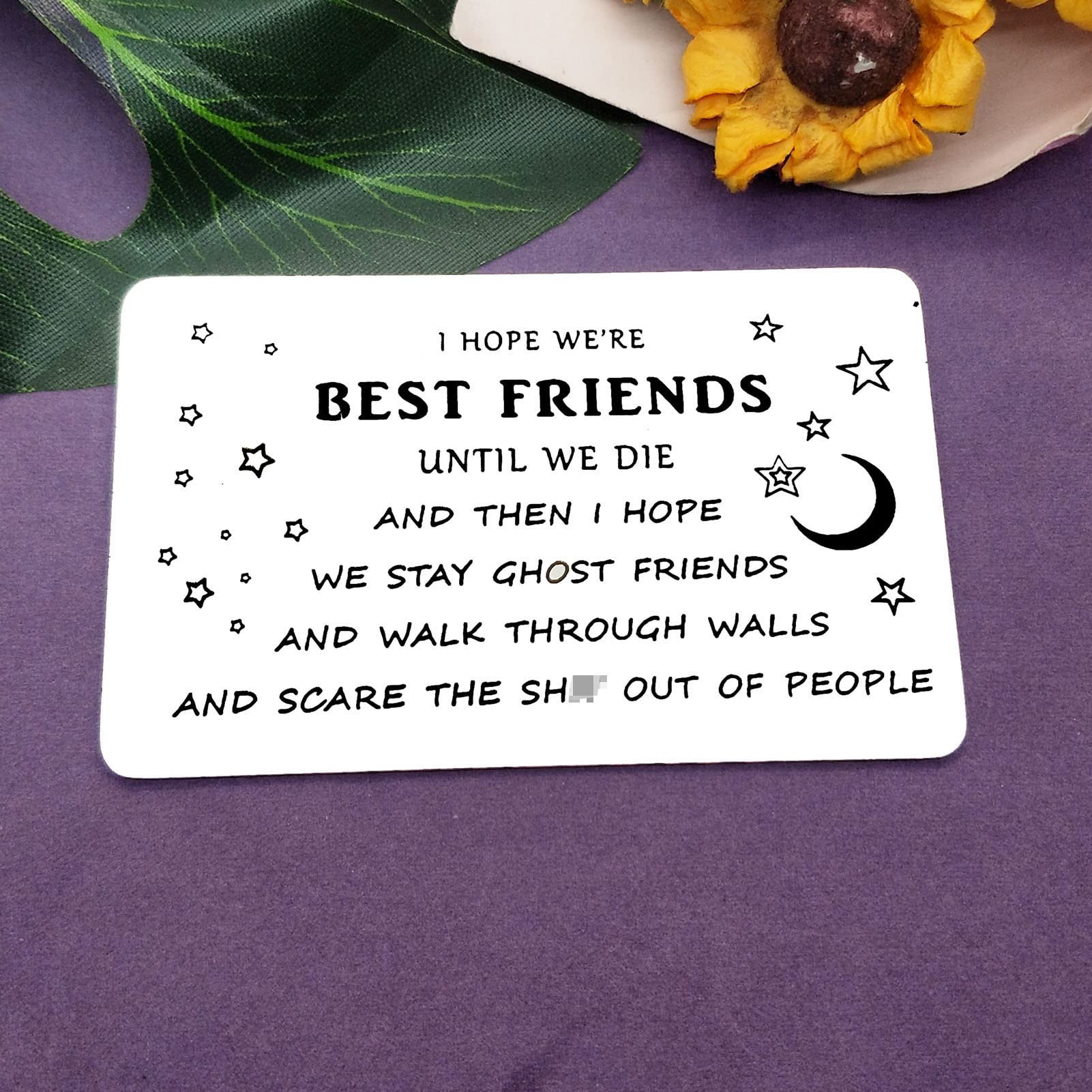 Engraved Metal Wallet Insert Card Best Friends Gift Friendship Jewelry Funny Friendship Gift Birthday Christmas Graduation Gift for Friend Teens Men Women Sister Gift Friends Friendship Card Gift